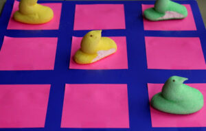 Easter Fun - Peeps Tic Tac Toe - The Effortless Girl DIY
